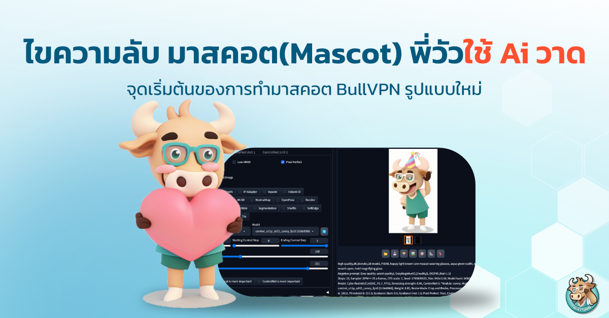 ไขความลับ มาสคอต(Mascot) พี่วัวรูปแบบใหม่ใช้ Ai วาดรูป | BullVPN Blog